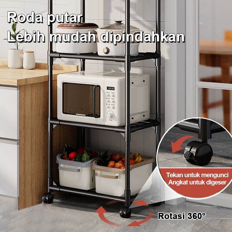 Jual Perabotan Rafa Rak Dapur Multifungsi Multi-Lapis Dengan Roda ...
