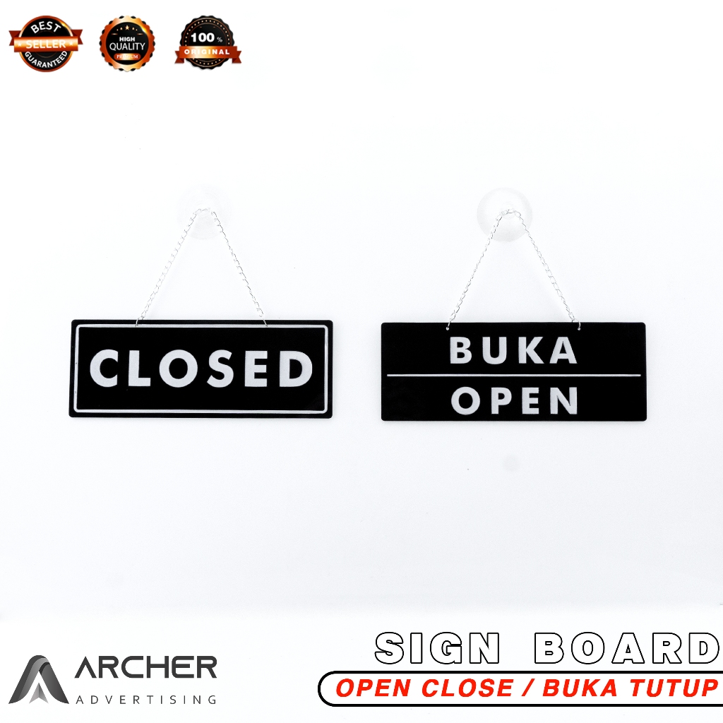 Jual SIGN BOARD PAPAN PENANDA BUKA TUTUP OPEN CLOSE 2 SISI PERSEGI ...