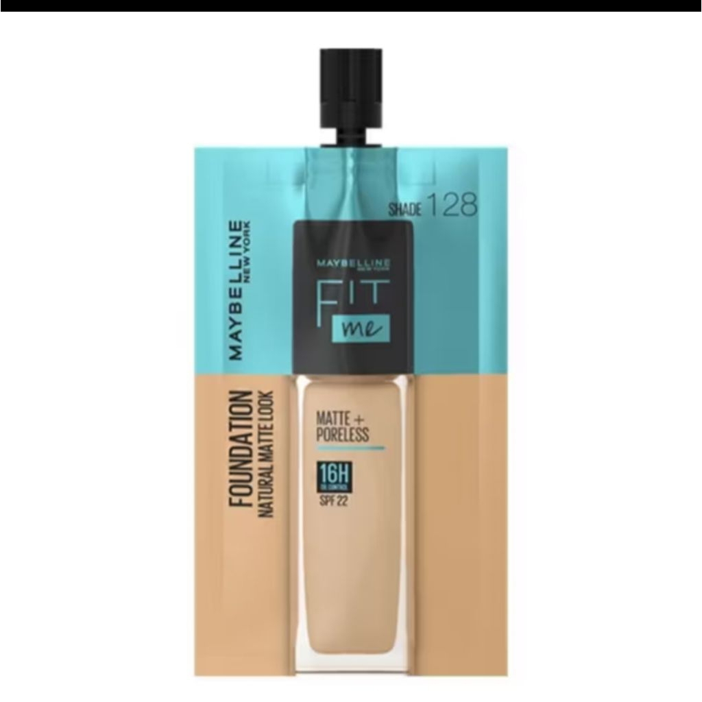 Jual Maybelline Foundation Fit Me Matte + Poreless Sachet 5ML Shade 128 ...