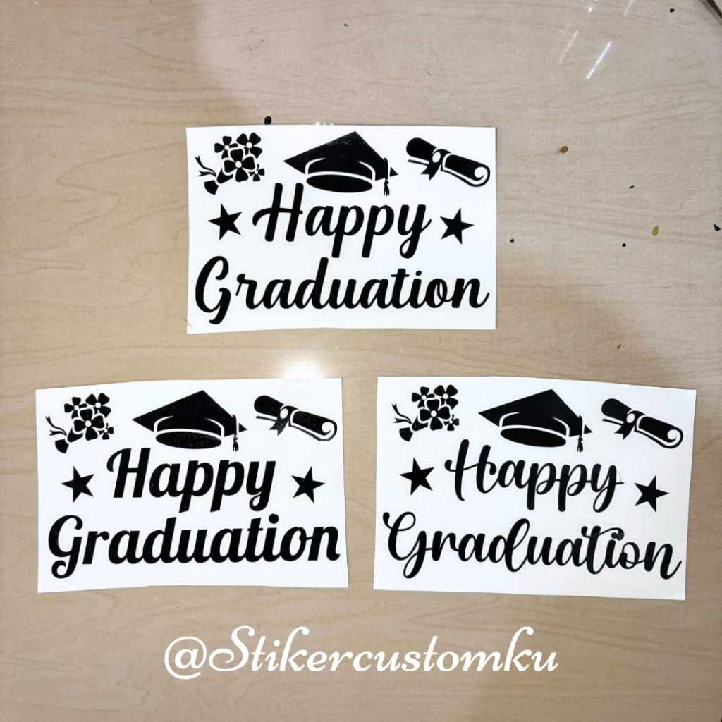 Jual Stiker Cutting Happy Graduation / Sticker Balon PVC / Stiker ...