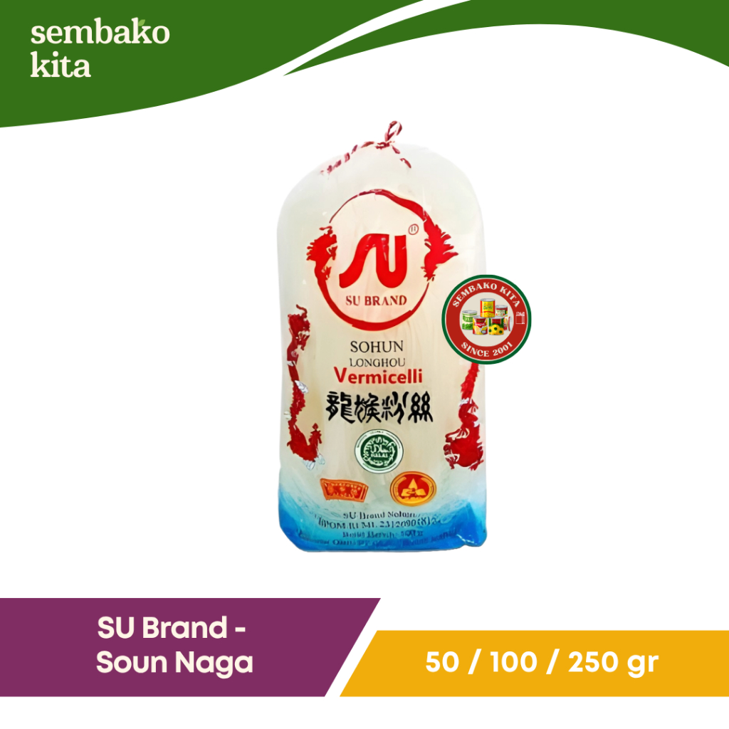 Jual Soun Naga / Soun Kaca / Glass Noodle SU Brand - 50 gr / 100 gr ...