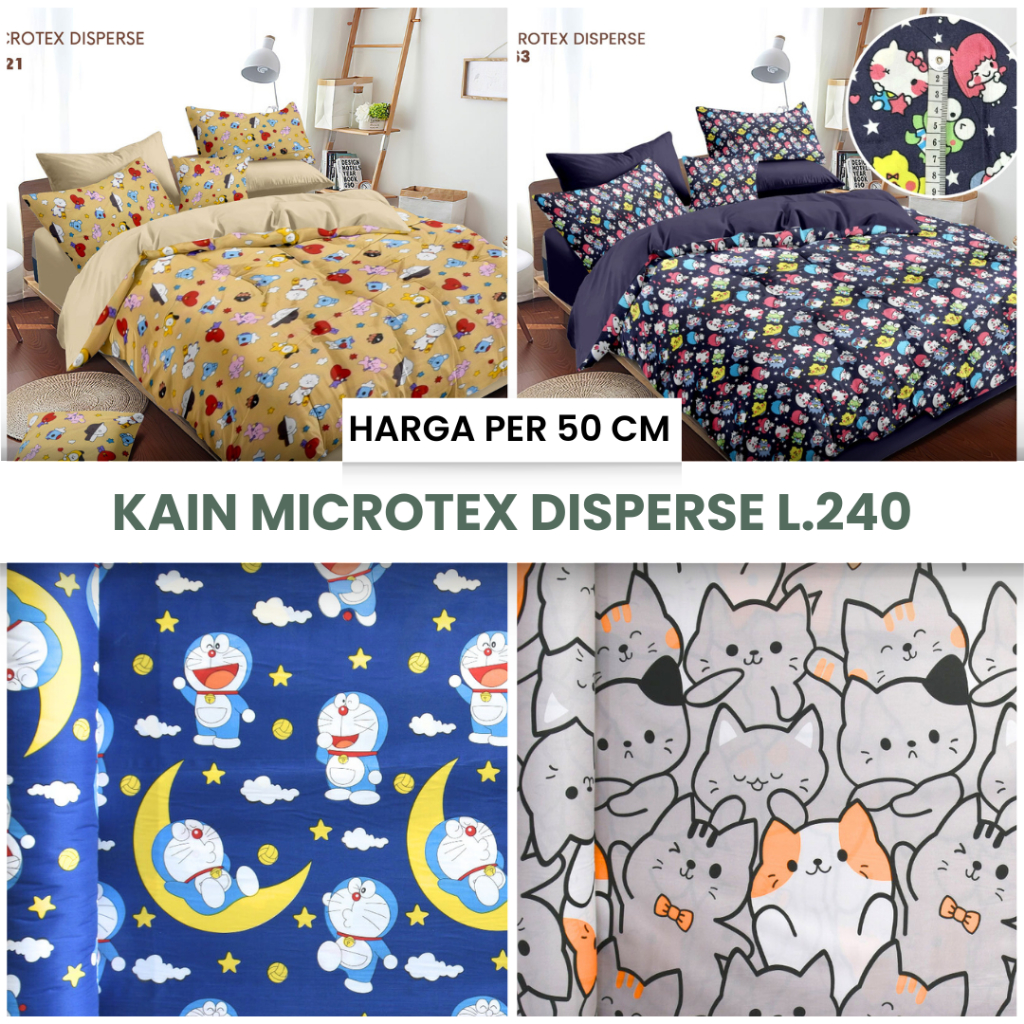 Jual KAIN KATUN MICROTEX DISPERSE PER 50 CM DINO HELLO KITTY LOTSO ...