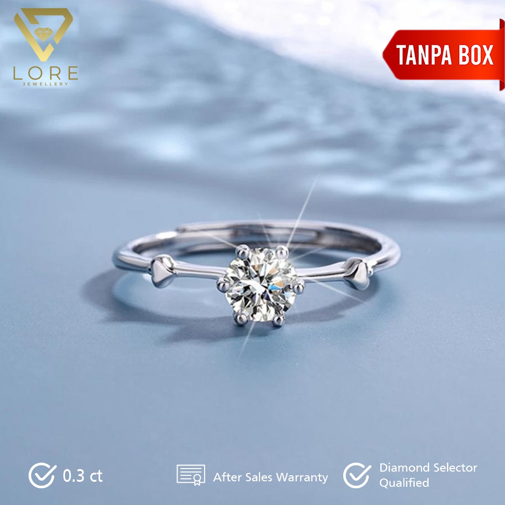 Jual LORE JEWELLERY - Cincin Permata Moissanite Lapis Emas 18K - Nora Luxury Moissanite Ring ...