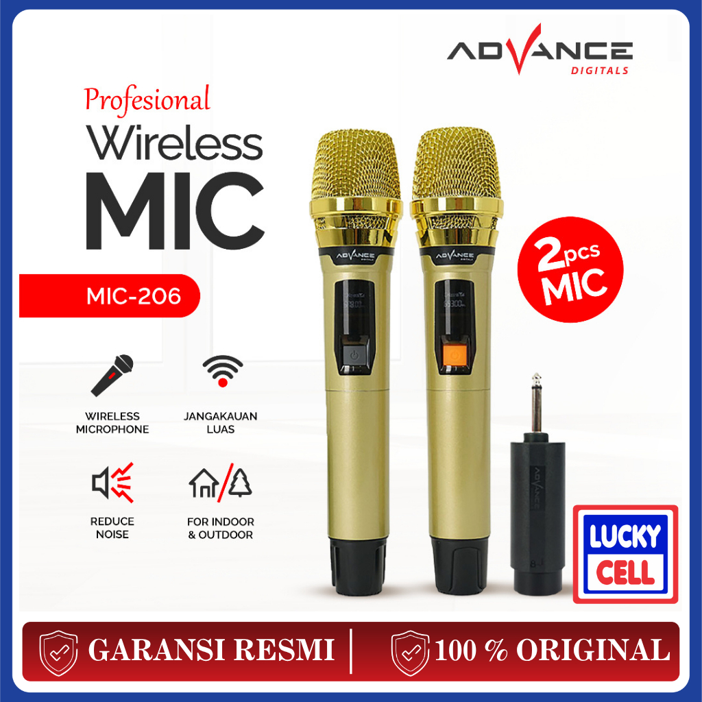 Jual Advance Mic Wireless/Microphone/Mic Double / Mic Wireless Advance ...