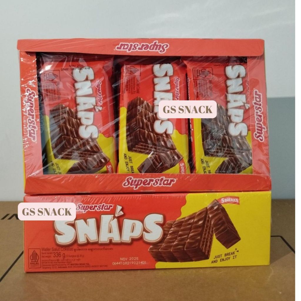 Jual [GSSNACK] 1 BOX SNAPS SUPERSTAR SNAPS WAFER COKELAT GS SNACK ...