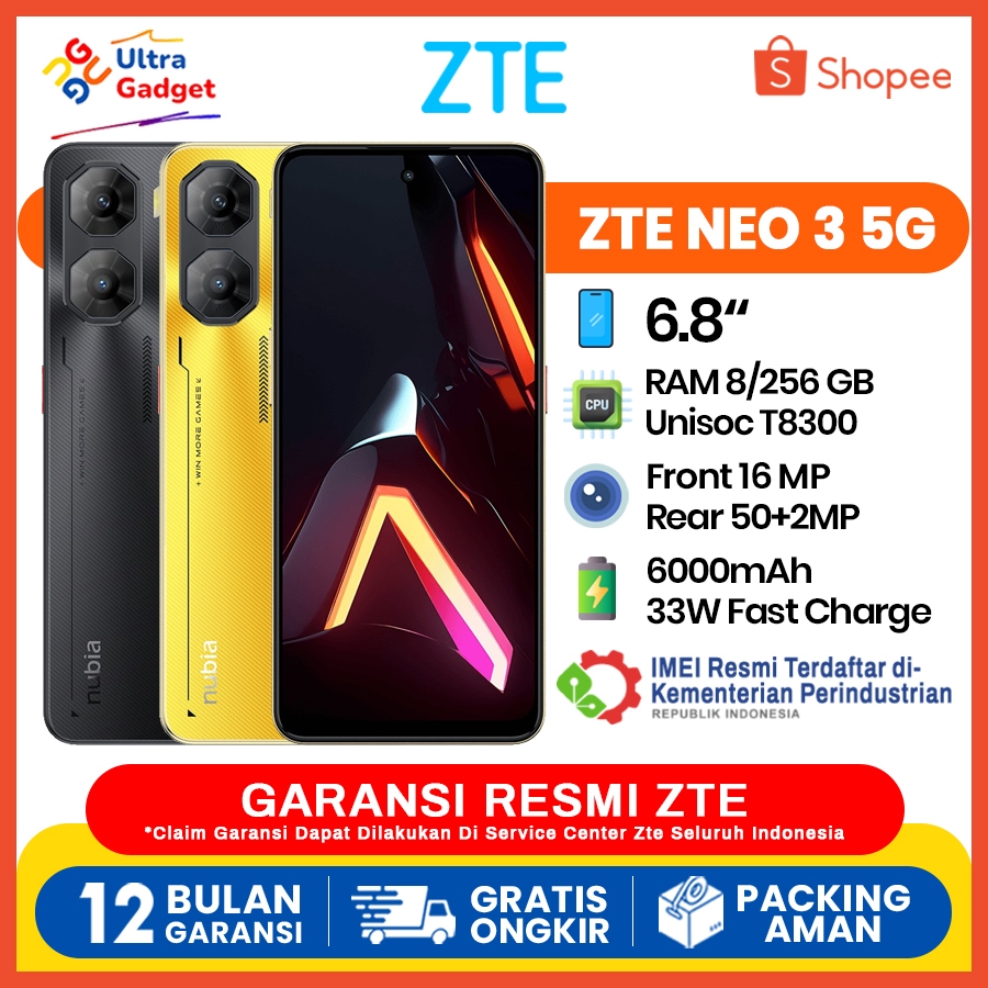 Jual ZTE Neo 3 5G [8GB+256GB] AMOLED - Garansi Resmi 1 Tahun | Shopee ...