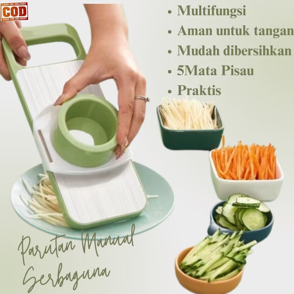 Jual Parutan Sayur Dan Buah 5in1 Stainless Peeler Serbaguna Alat Iris ...