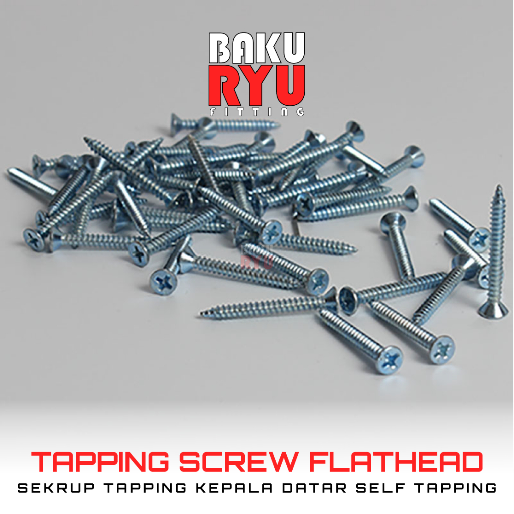 Jual [Paket 500 - 2000 pcs] Sekrup Tapping Kepala Datar Flathead ...