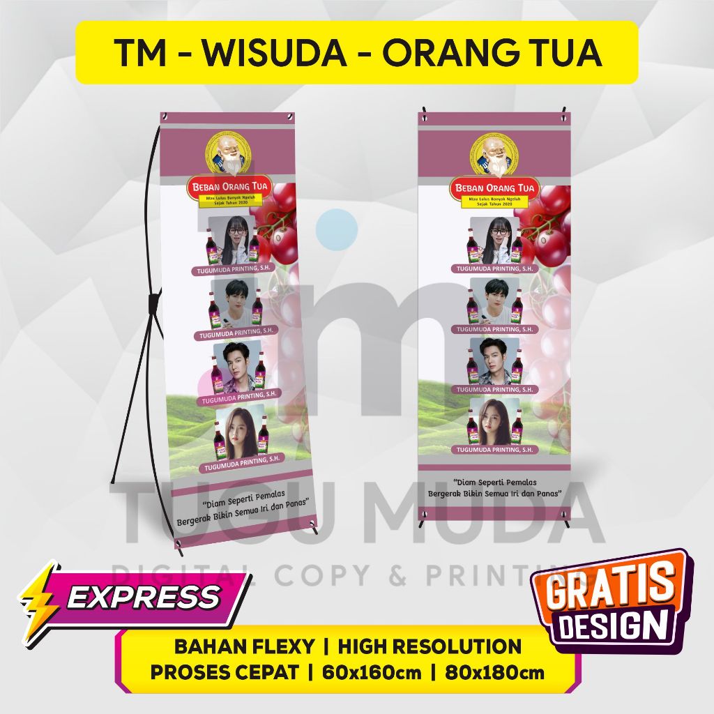 Jual Cetak X-Banner Wisuda | X Banner Sidang Outdoor | Standing Banner ...
