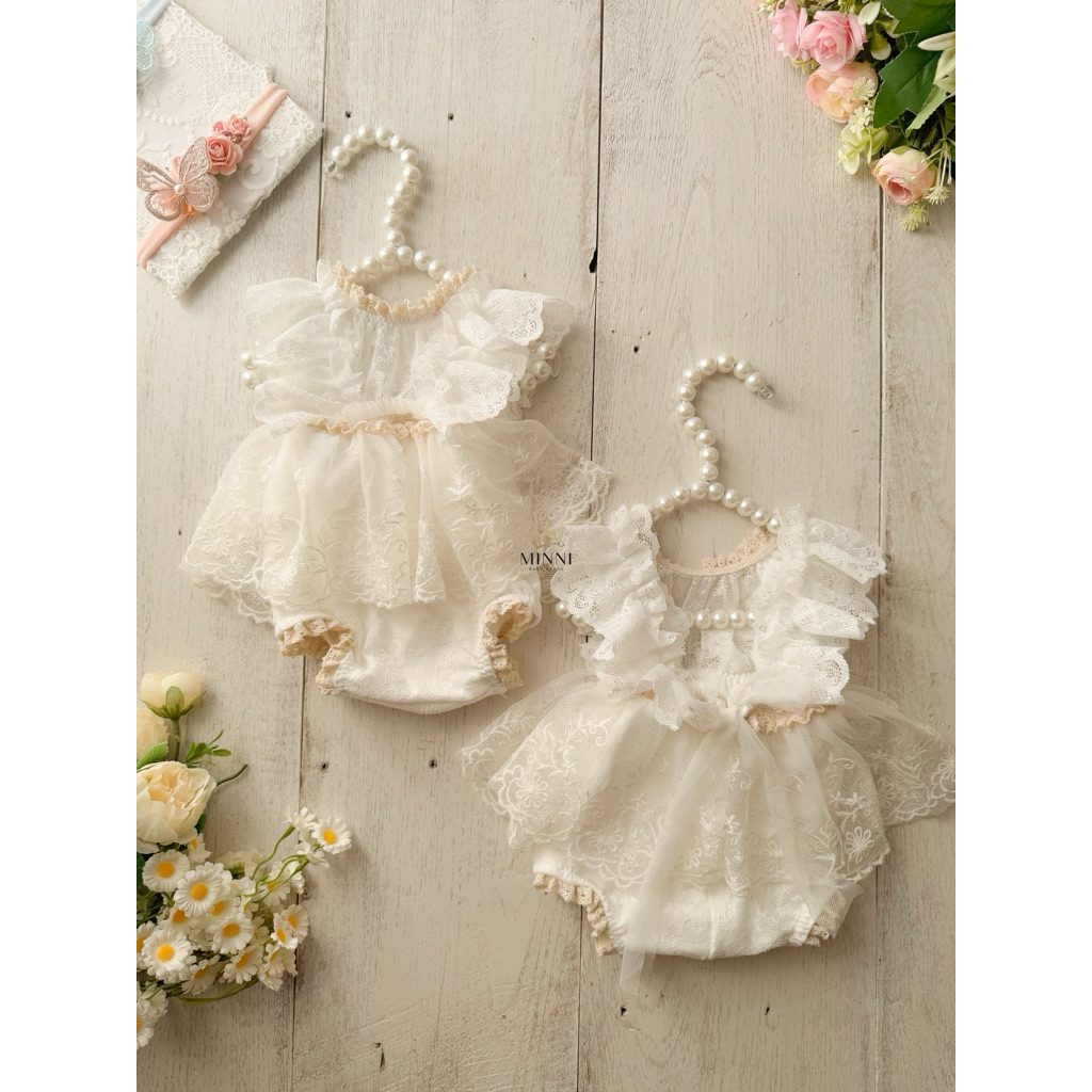 Jual MINNI BABY PROPS - CLARA LACE ROMPER - DRESS NEWBORN FOTOGRAFI ...