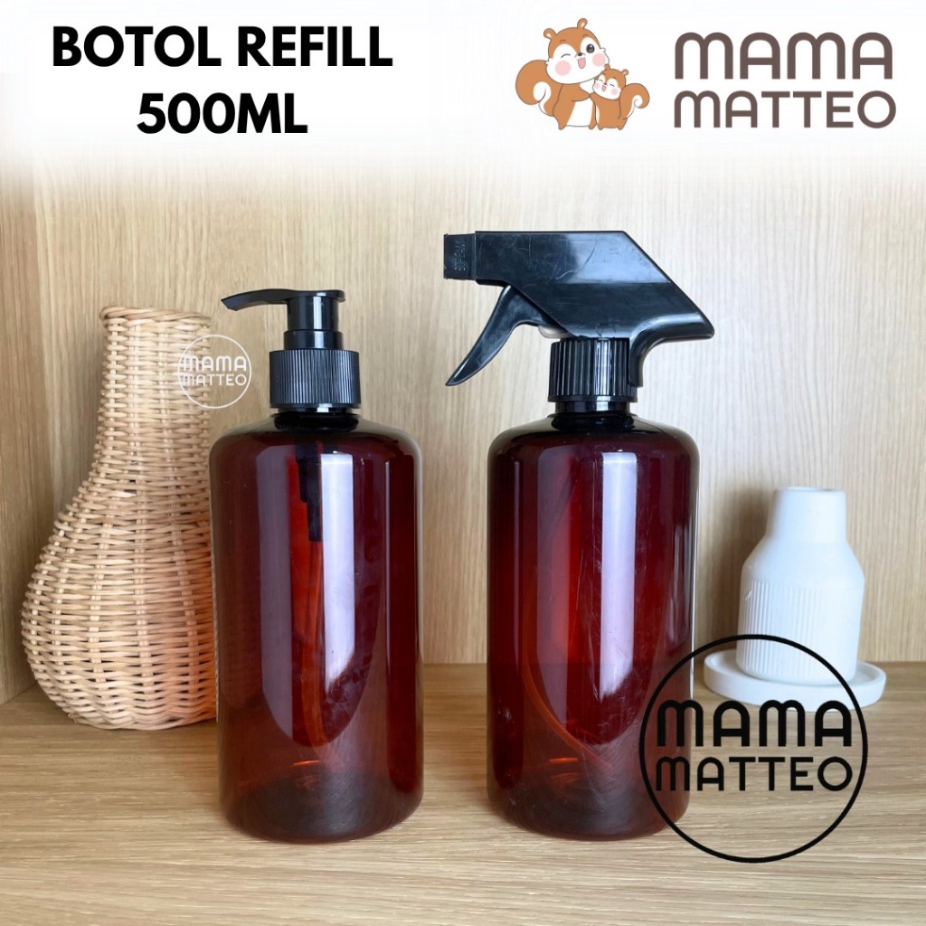 Jual BOTOL SPRAY PUMP KOSONG AMBER 500ML (PLASTIK bukan KACA ...