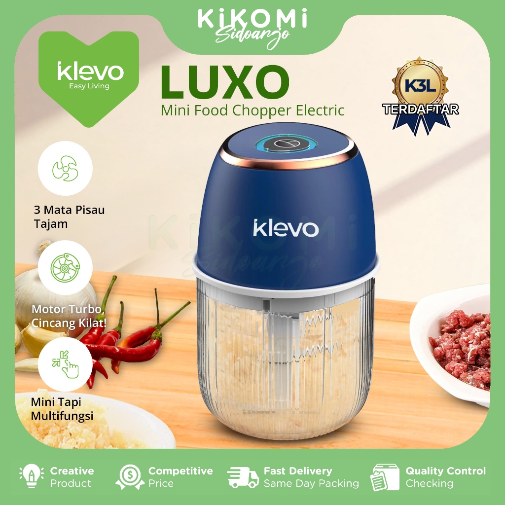 Jual KLEVO LUXO Mini Food Chopper Electric 300 ML Portable Blender ...