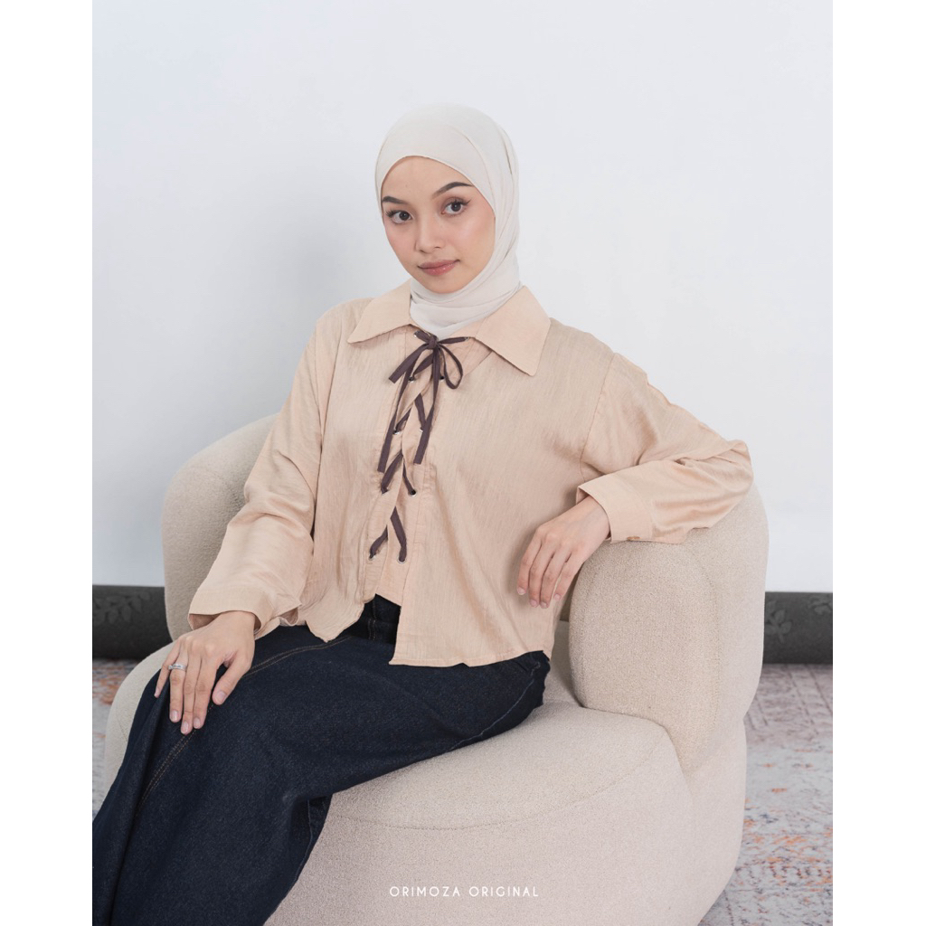 Jual Orimoza Fara Blouse Tali Pita Turkish Linen | Shopee Indonesia