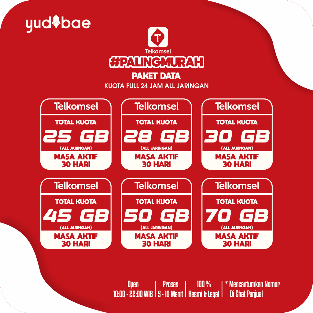 Jual PROMO PAKET DATA TELKOMSEL TERMURAH ALL JARINGAN 24 JAM BY YUDABAE ...