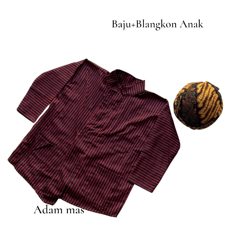 Jual Surjan lurik dan blangkon anak laki laki Baju lurik adat jawa anak usia 2-11 tahun Surjan ...