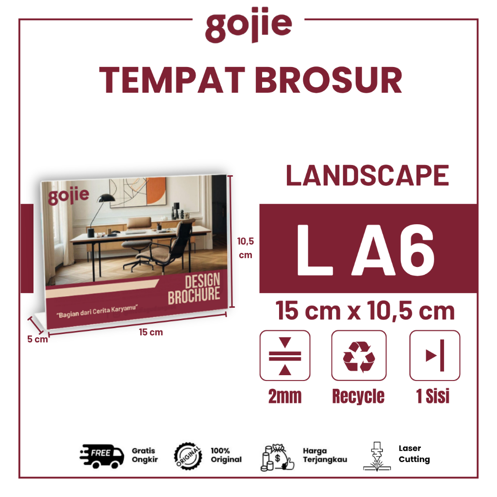 Jual Tempat Brosur / Tent Card Akrilik L A6 Landscape – Tampilan Menu ...