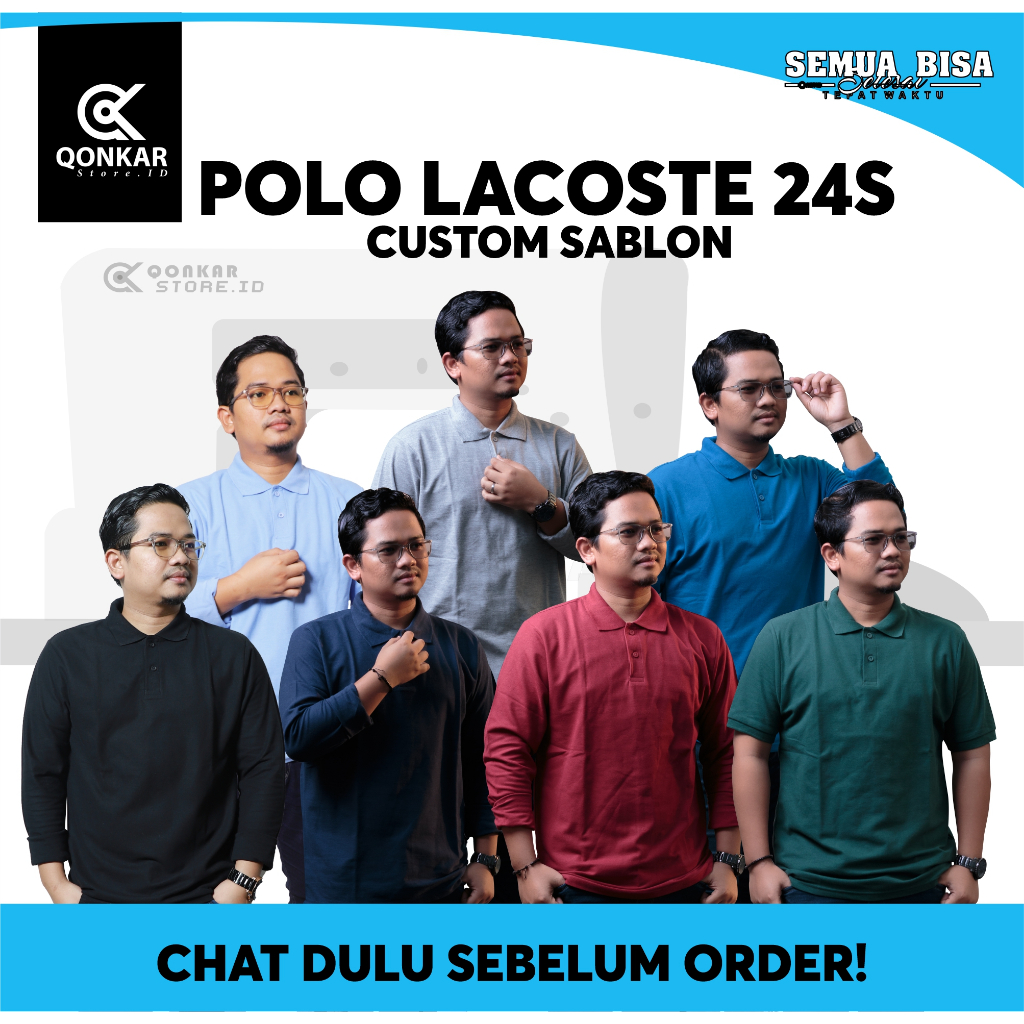 Jual Kaos Kerah Polo Shirt CVC 24S Lengan Panjang Sablon A3 | Shopee ...