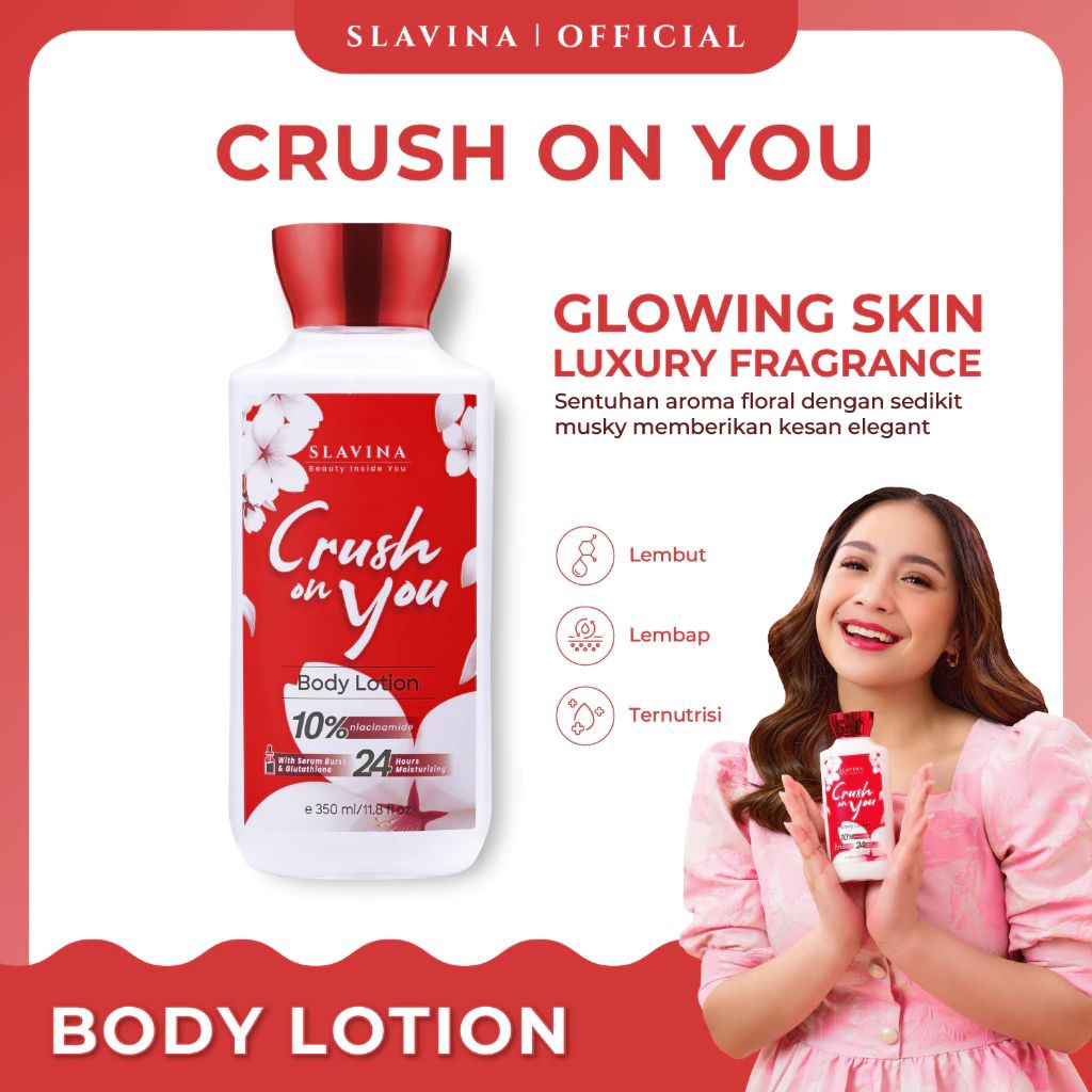 Jual Slavina Crush on You Body Lotion 350ml | Niacinamide Serum Burst ...