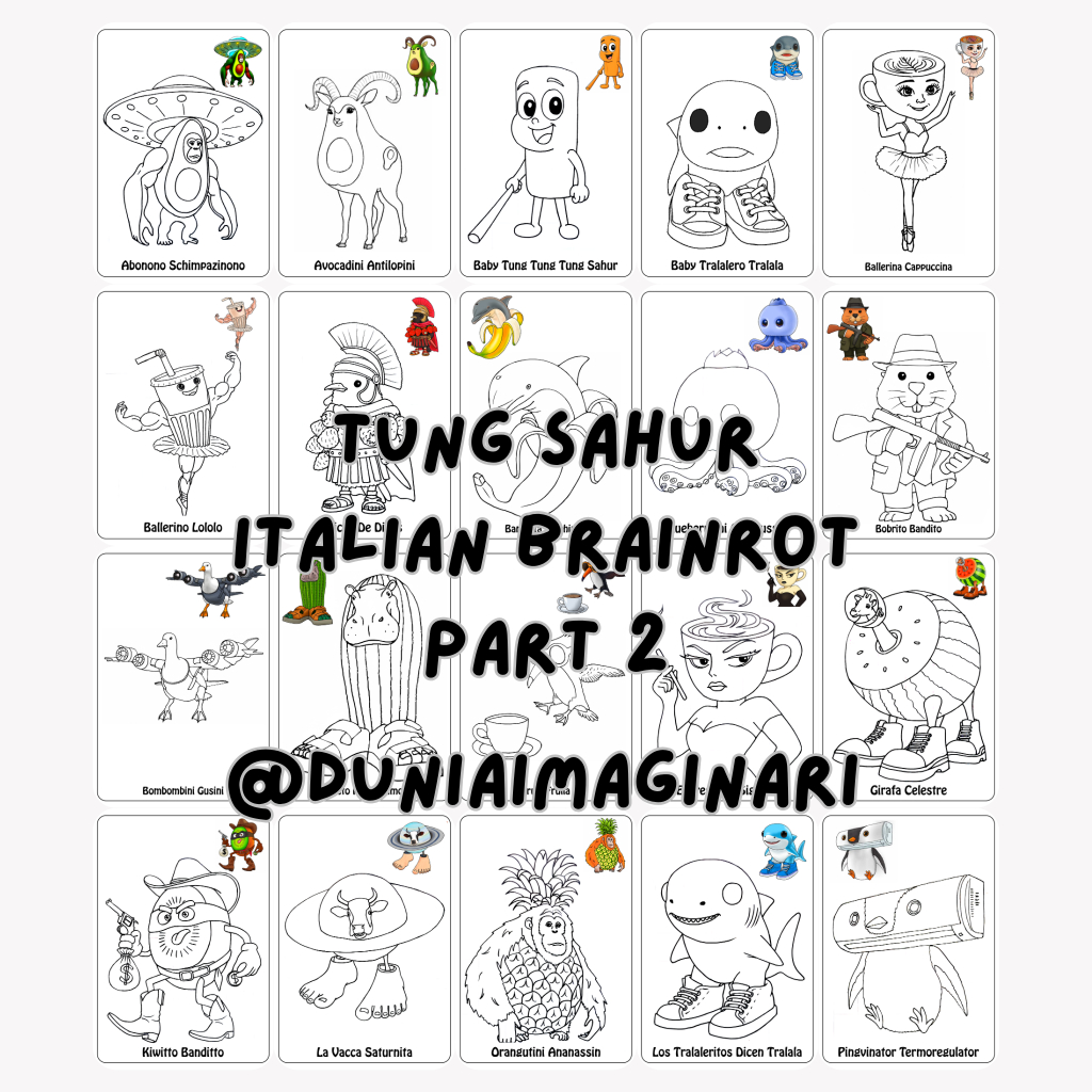 Jual [Imaginari] [Tung Tung Tung Sahur] Buku Gambar Lembar Mewarnai ...
