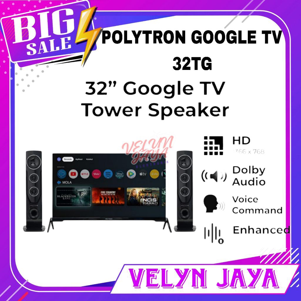 Jual Polytron google tv 32 inch 32TG smart android tv 32 inch | Shopee Indonesia