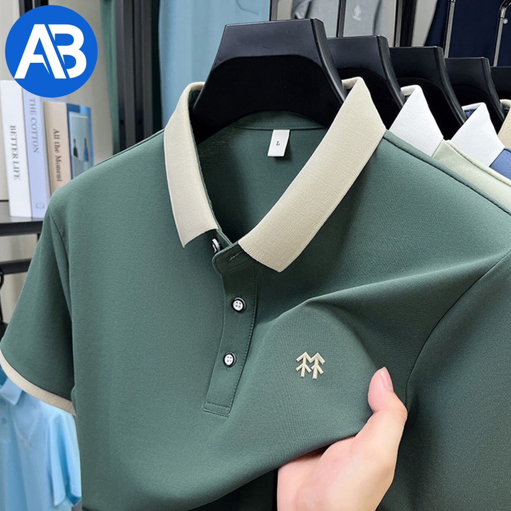 Jual kaos polo pria Kemeja Polo Katun Lengan Pendek Pria Kerah Polo ...