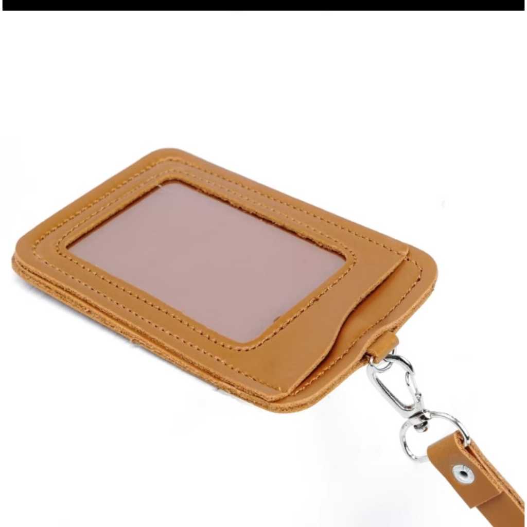 Jual Lanyard Name Tag jenis kulit sintetis warna coklat terang | Shopee ...