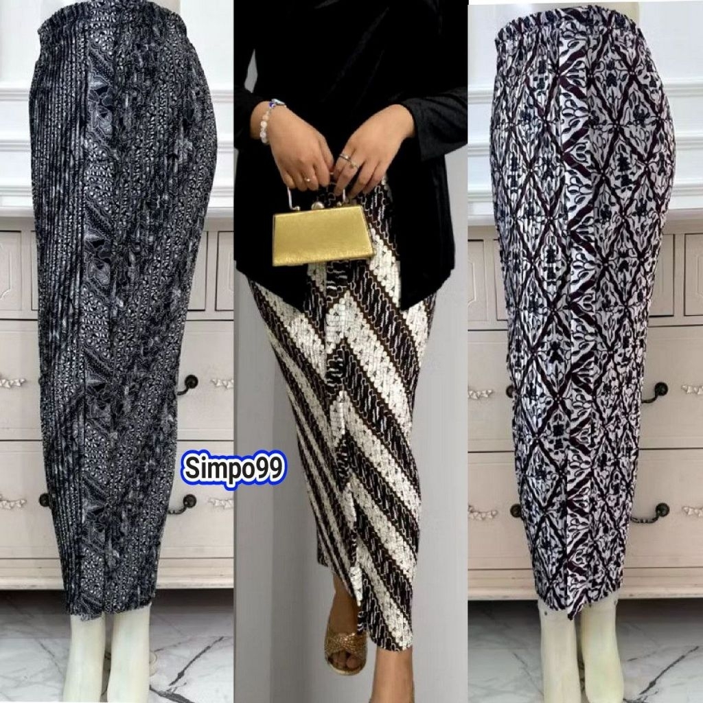 Jual SIMPO99 - Rok Plisket Batik Wiru Instan / Rok Wiru Wisuda / Rok ...