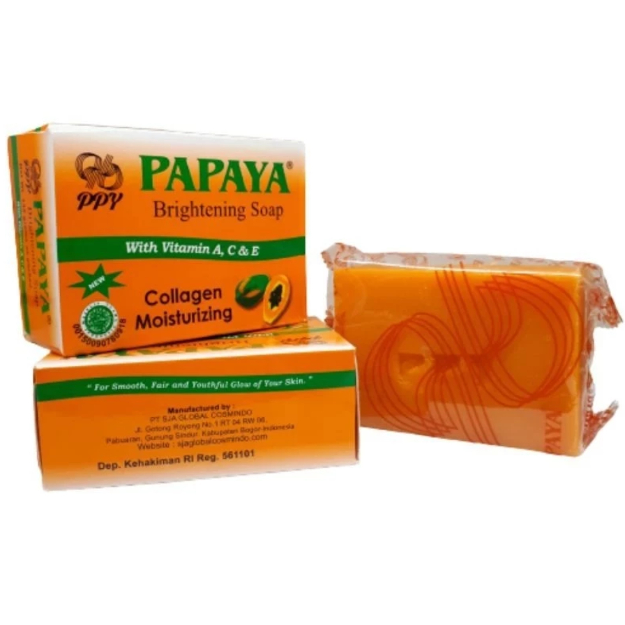 Jual PAPAYA BRIGHTENING SOAP COLLAGEN MOISTURIZING (PPY)135G ORIGINAL ...