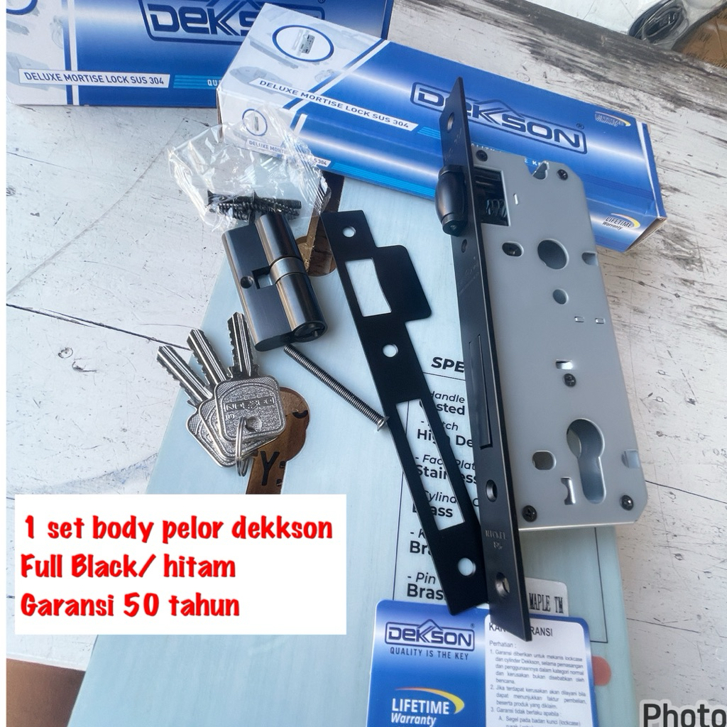 Jual MORTISE LOCKCASE ROLLER 8540 BLACK DEKKSON GARANSI 50 TAHUN/ KUNCI ...