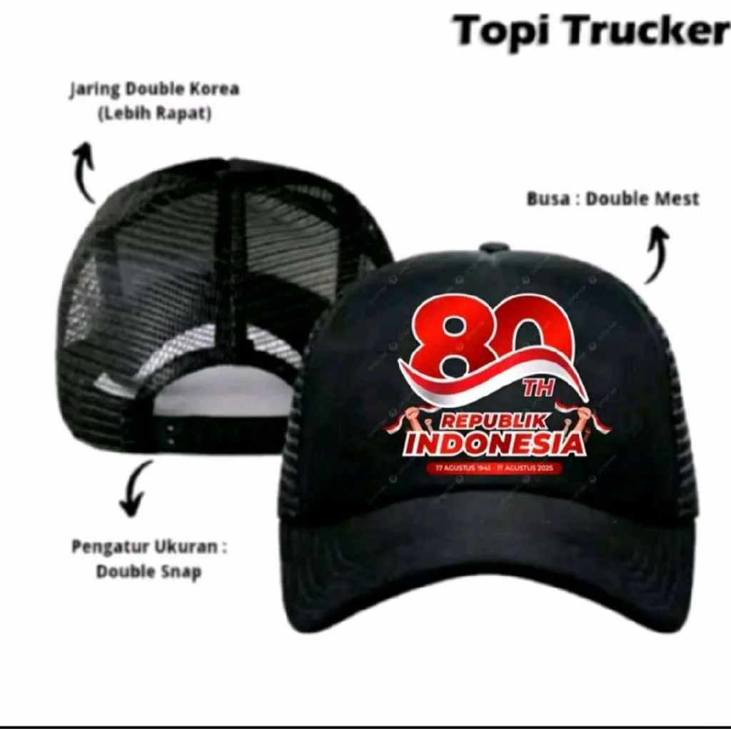Jual Topi Trucker Jaring 80 Tahun Kemerdekaan Republik Indonesia 17 ...