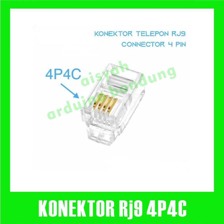 Jual Konektor Telepon RJ9 Connector 4P4C 4 Pin RJ 9 telpon 4p 4pin ...