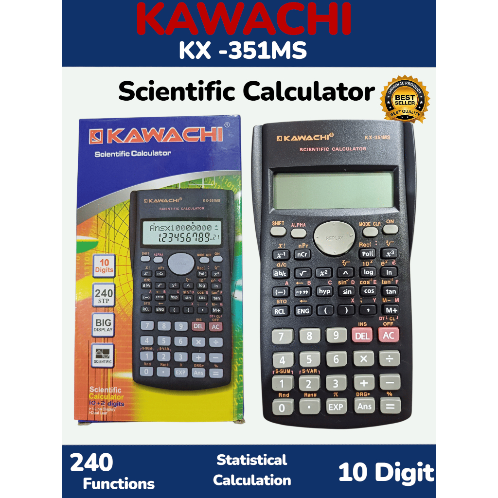 Jual Kawachi KX-351MS Kalkulator Ilmiah 10 Digit -240 fungsi scientific ...