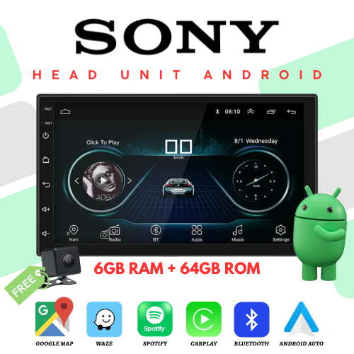 Jual SONY Head Unit Android [ 6GB + 64GB ] Car Android Player Full HD ...