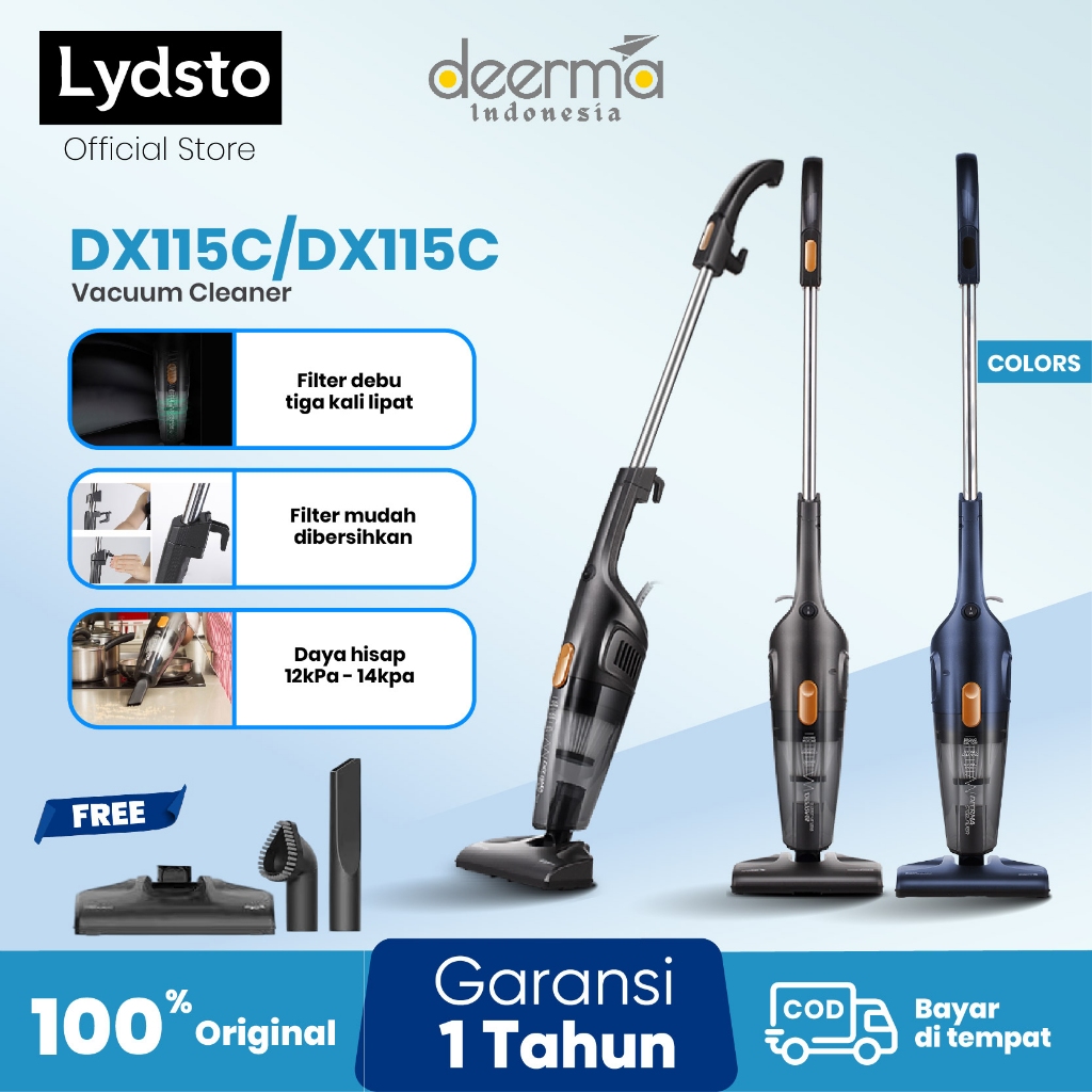 Jual Deerma DX115C/DX115 PRO Vacuum Cleaner 15kPa Portable Handheld 2 ...