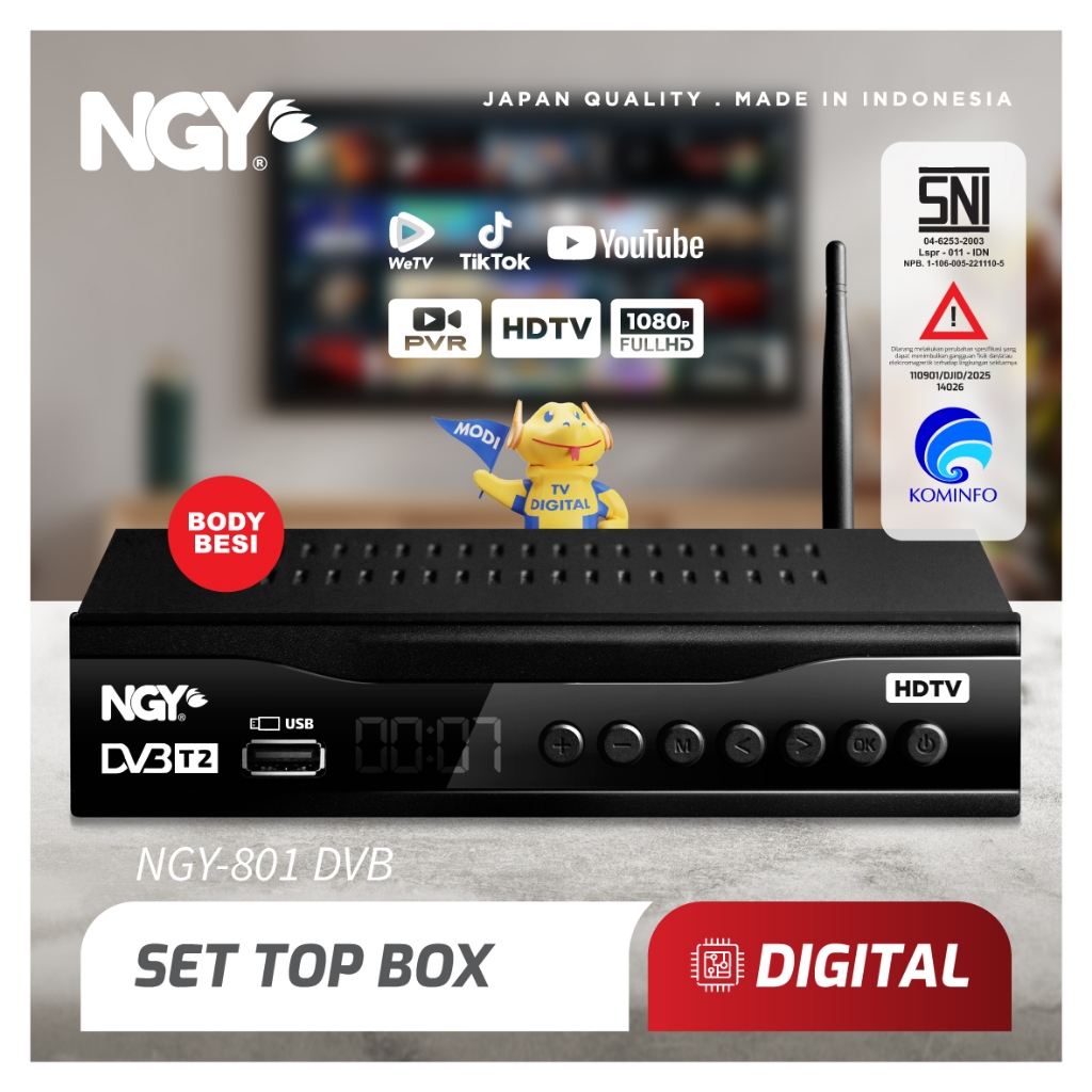 Jual NAGOYA Digital Set Top Box HD Besi / STB DVB T2 Receiver | 801 ...