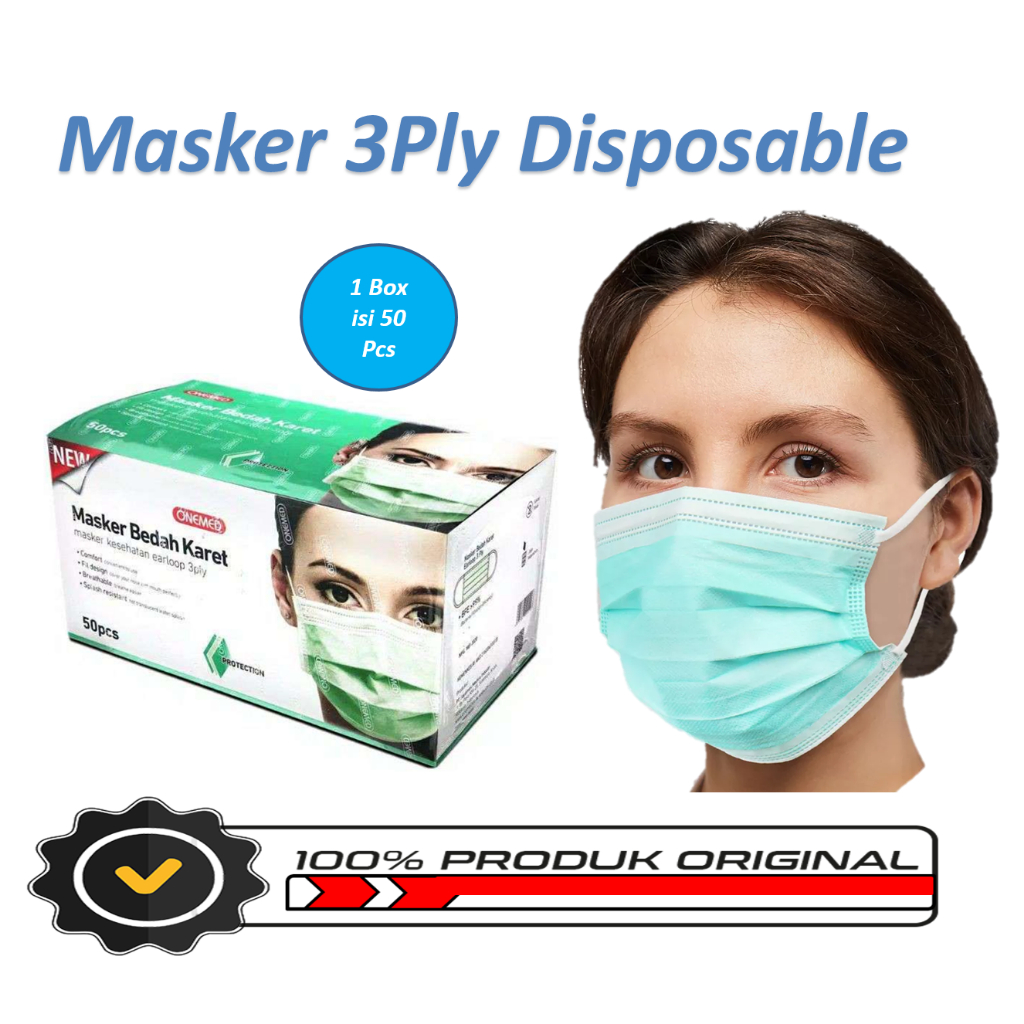 Jual Masker Medis 3ply Surgical Mask Onemed Masker Kesehatan Harga 1 ...