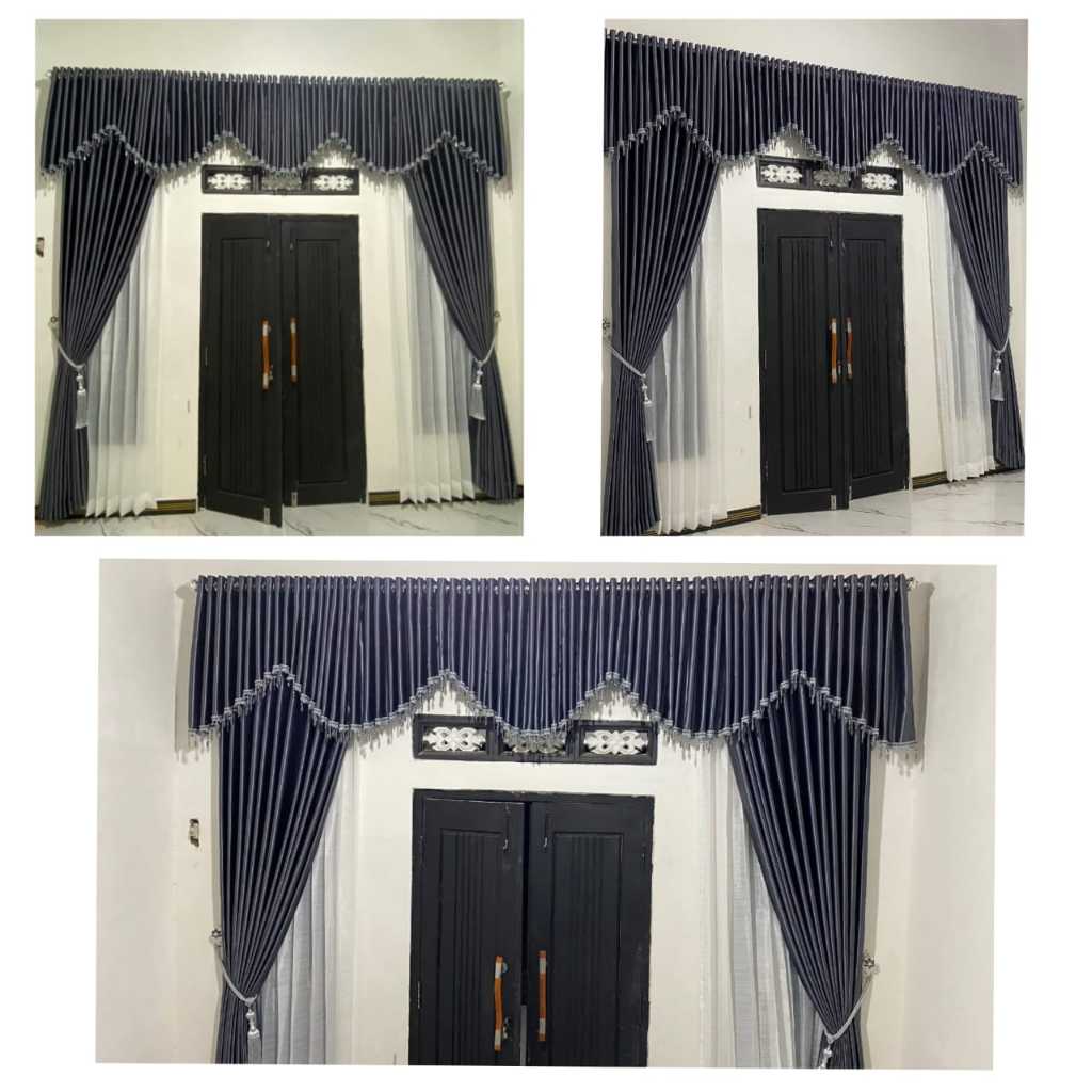 Jual GORDEN PONI ZIGZAG Bahan Blackout Tebal Glossy Embos Gorden Pintu ...