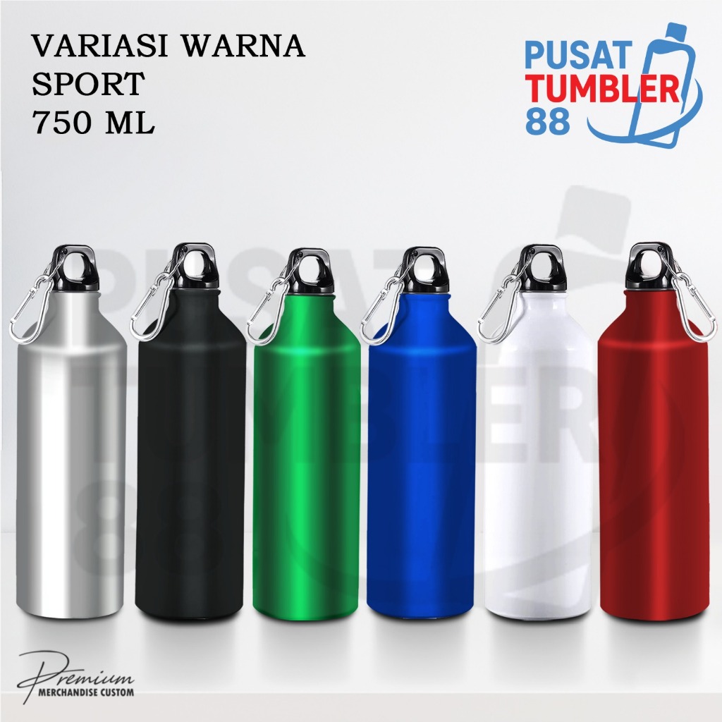 Jual BOTOL SPORT 750ml BOTOL MINUM CARABINER POLOS - pusattumbler_88 ...