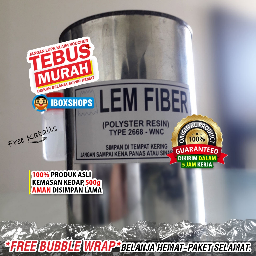 Jual LEM FIBER 2668 WNC POLYESTER RESIN 500gr | Shopee Indonesia