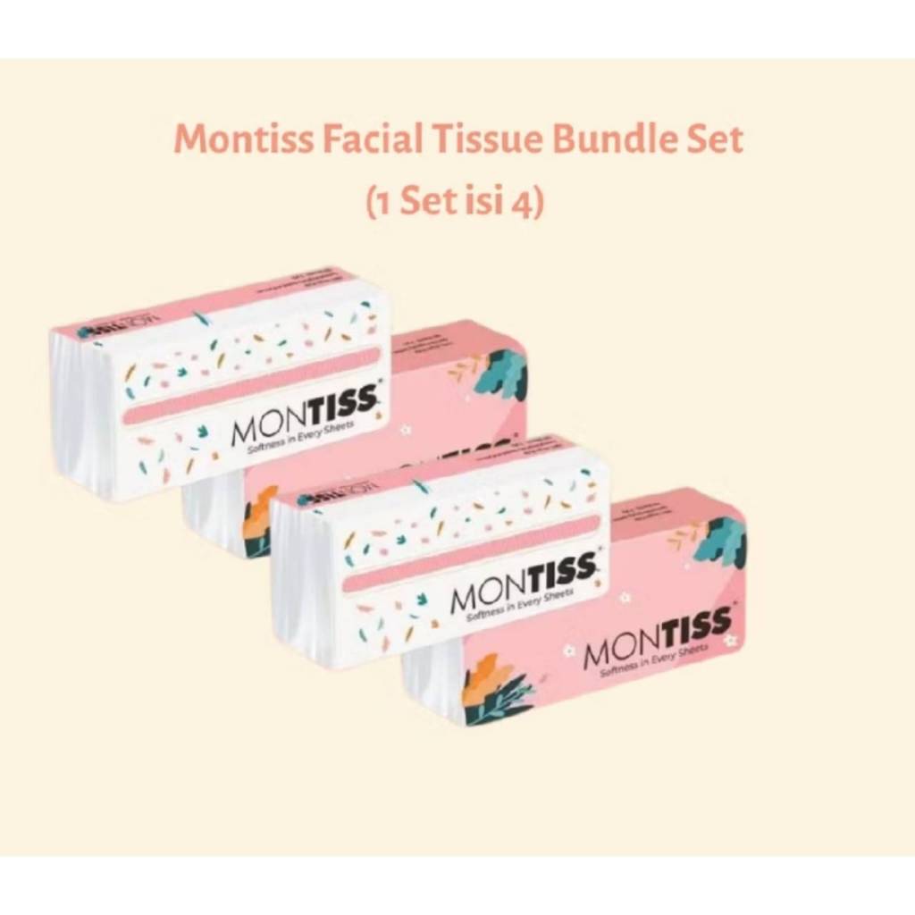 Jual [ 4 PACK ] SALE PROMO Montiss Facial Wajah Tissue 150 Sheets 4 ...
