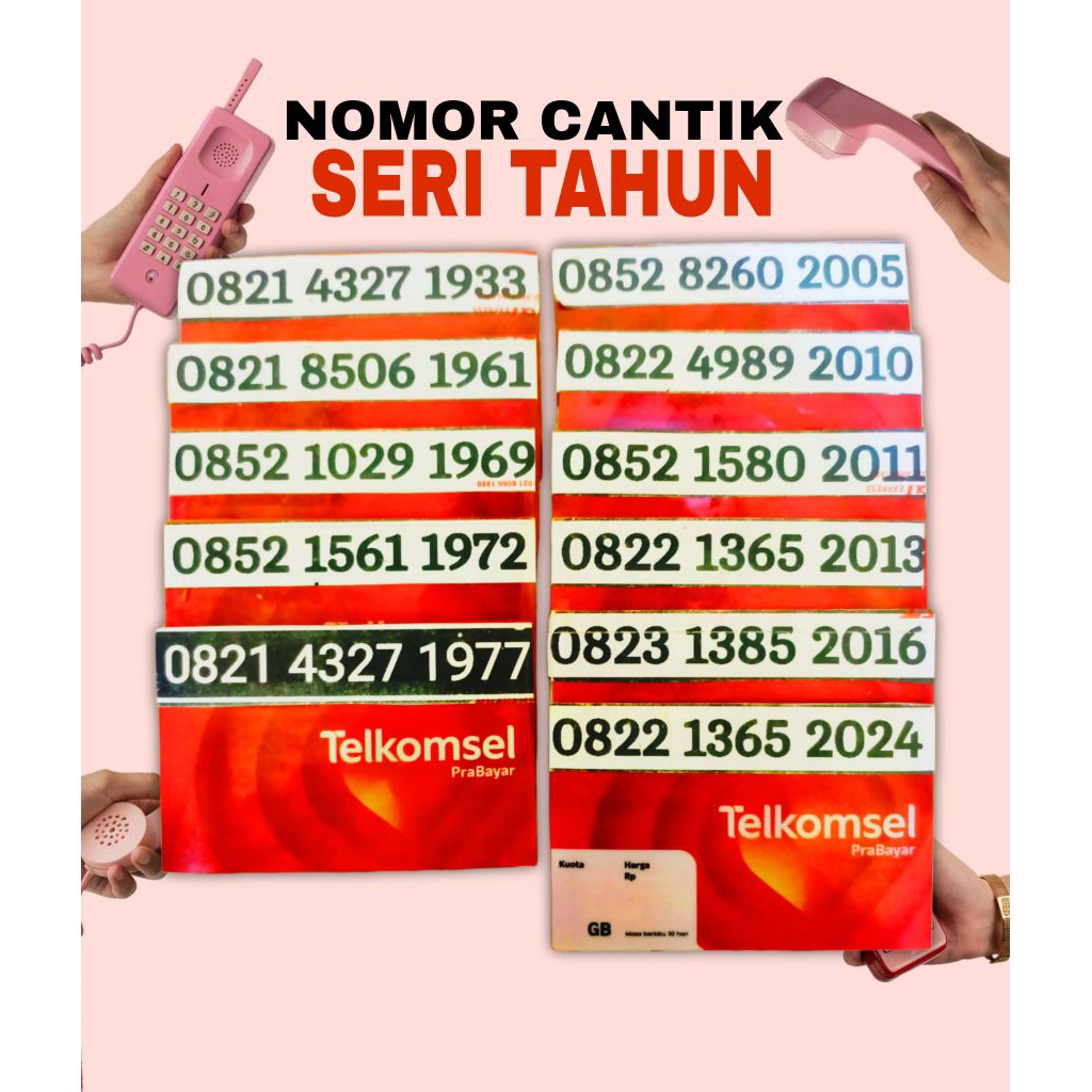 Jual Nomor Cantik Telkomsel Seri Tahun | Unik & Langka | Shopee Indonesia