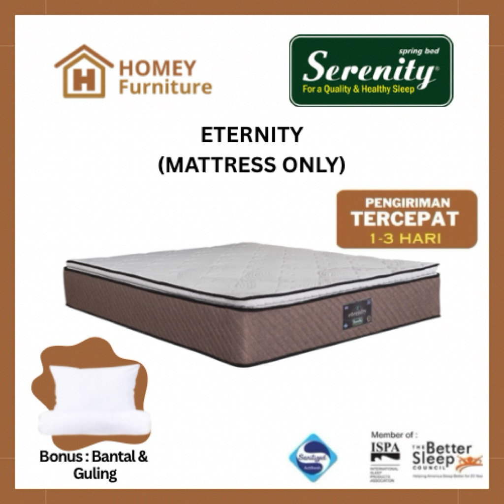 Jual PROMO Kasur Springbed Serenity Eternity (MATTRESS ONLY) - BONUS ...