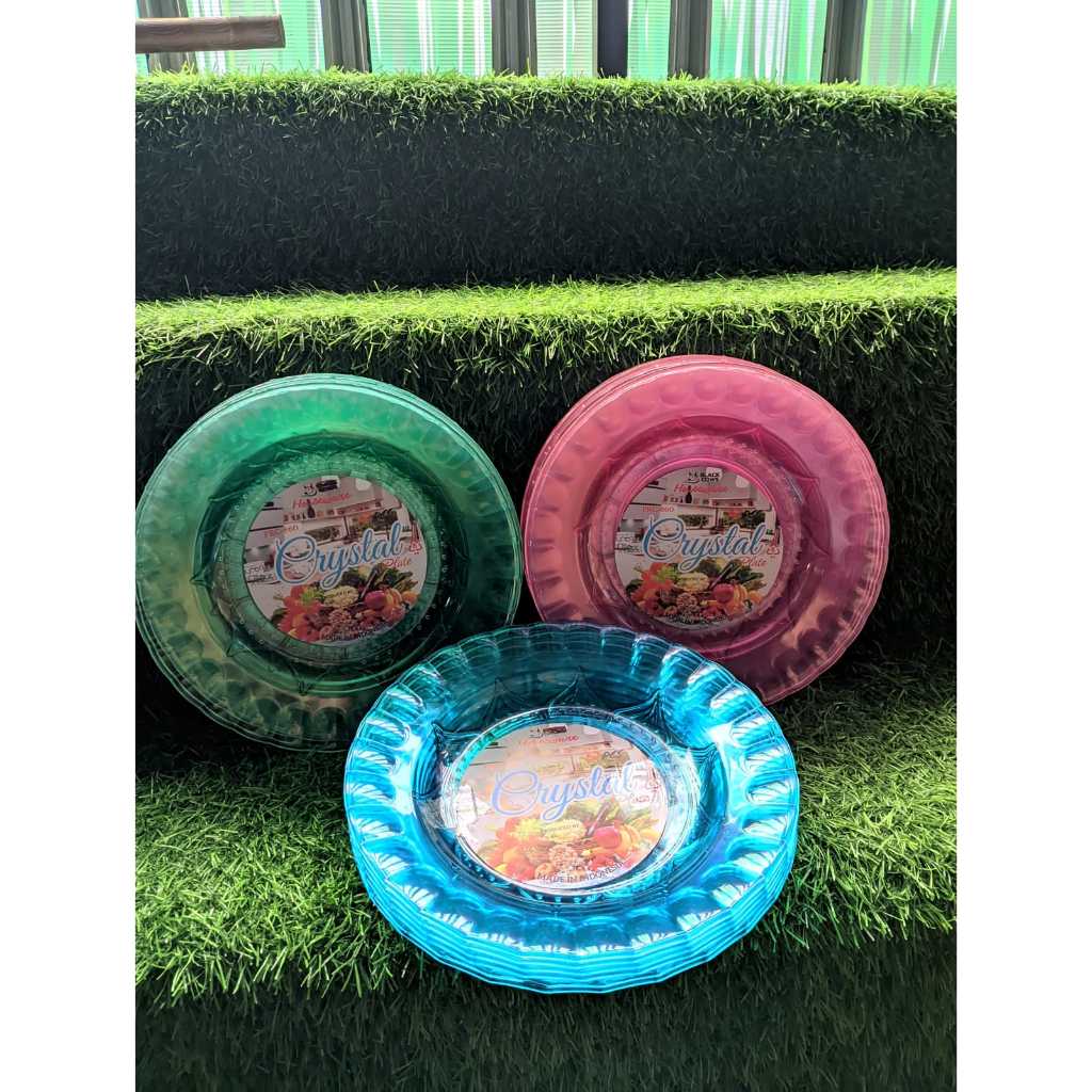 Jual [LA] Piring Crystal / Piring Makan Bening / Piring Plastik Tebal ...
