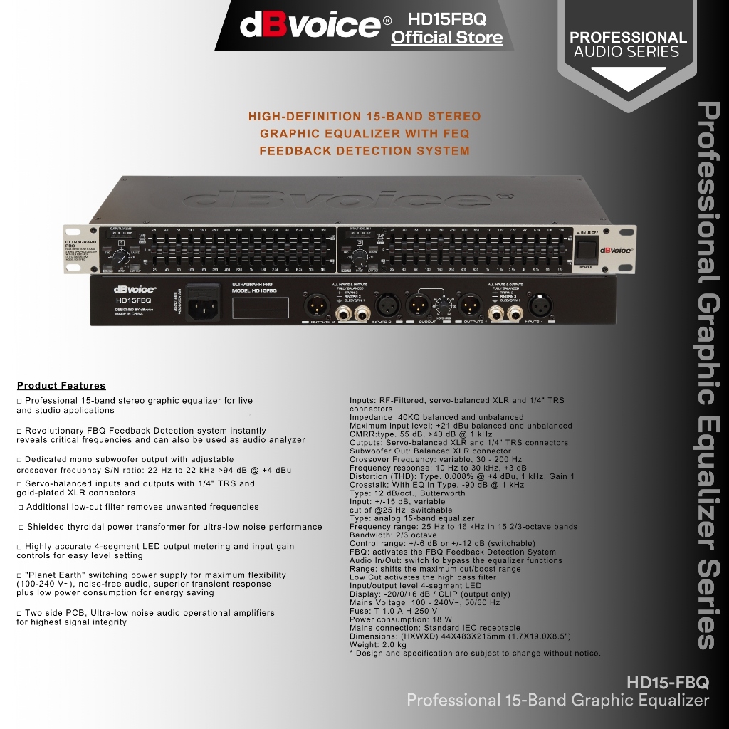 Jual Equalizer 15Band with Feq Feedback Detection System dBvoice ...