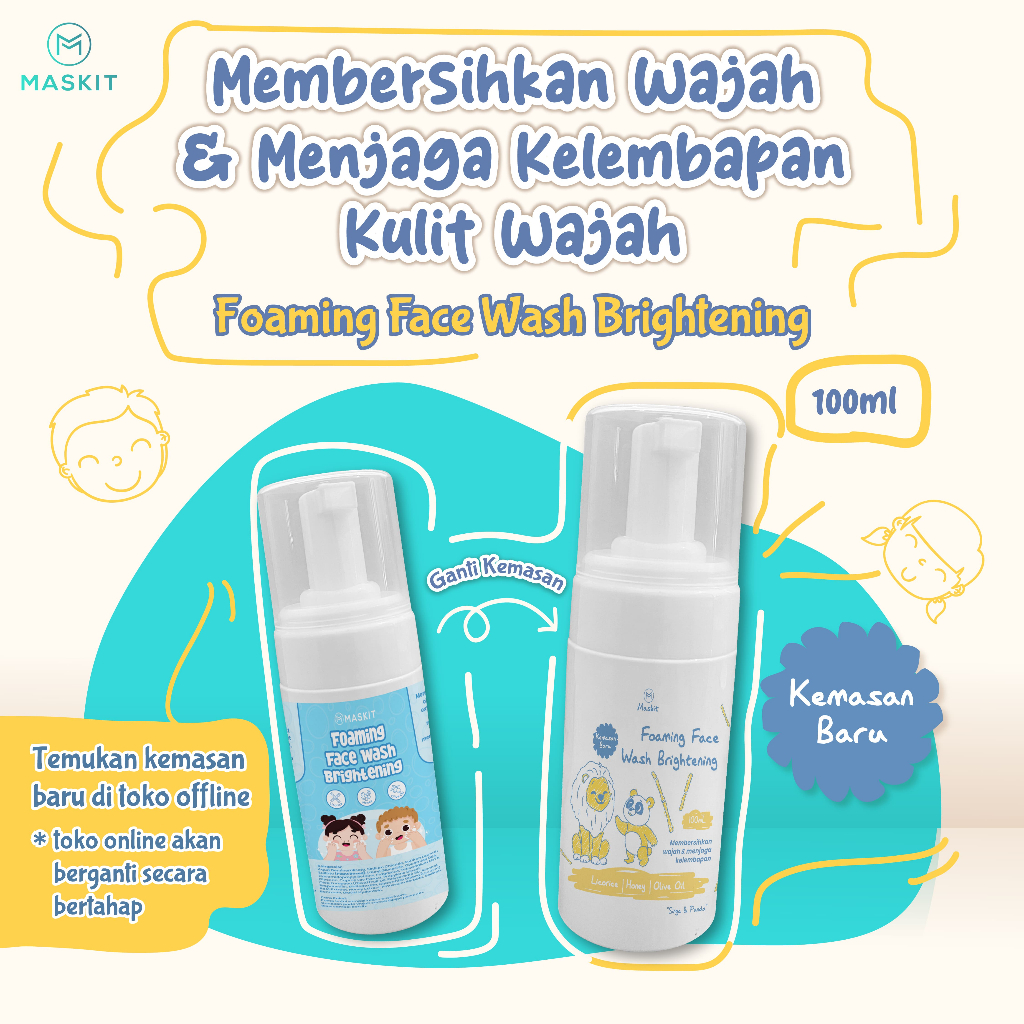 Jual Maskit Kids & Baby Foaming Face Wash Brightening - Sabun Cuci Muka ...