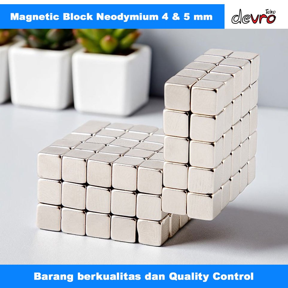 Jual Strong Neodymium Magnet NdFeB N35 5x5x5mm & 4x4x4mm - Buckycubes ...