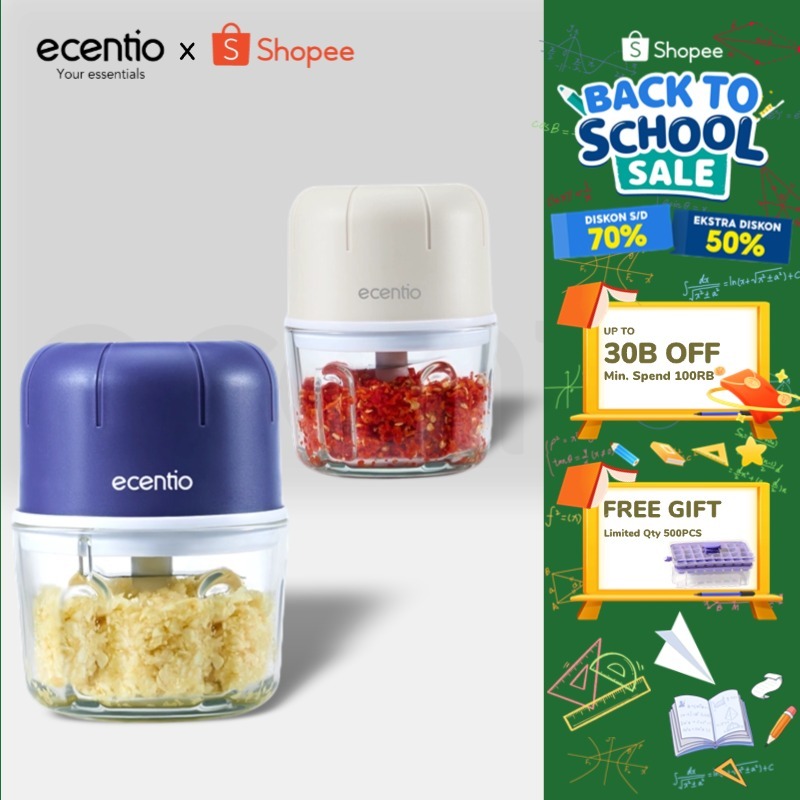 Jual 【bumbu】ecentio Mini Chopper kaca Blender 6 mata pisau 250ml ...