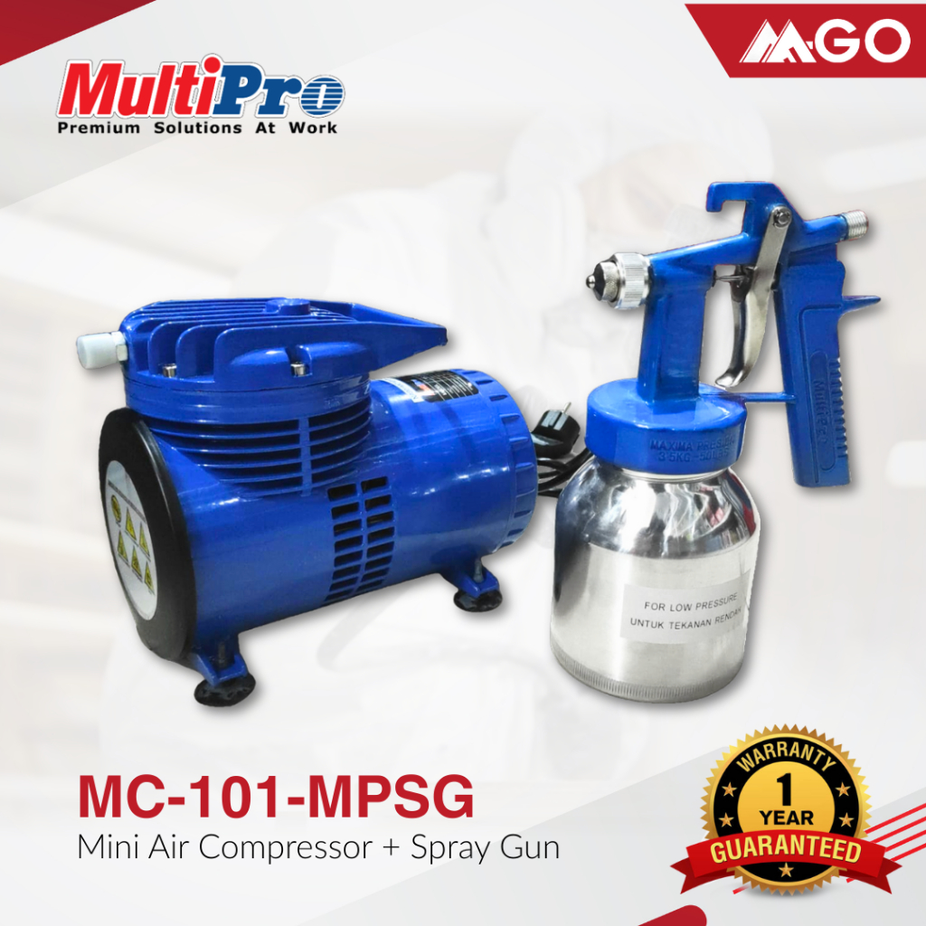 Jual MIni Air Compressor / Kompressor Angin + Spray Gun Cat Tabung ...