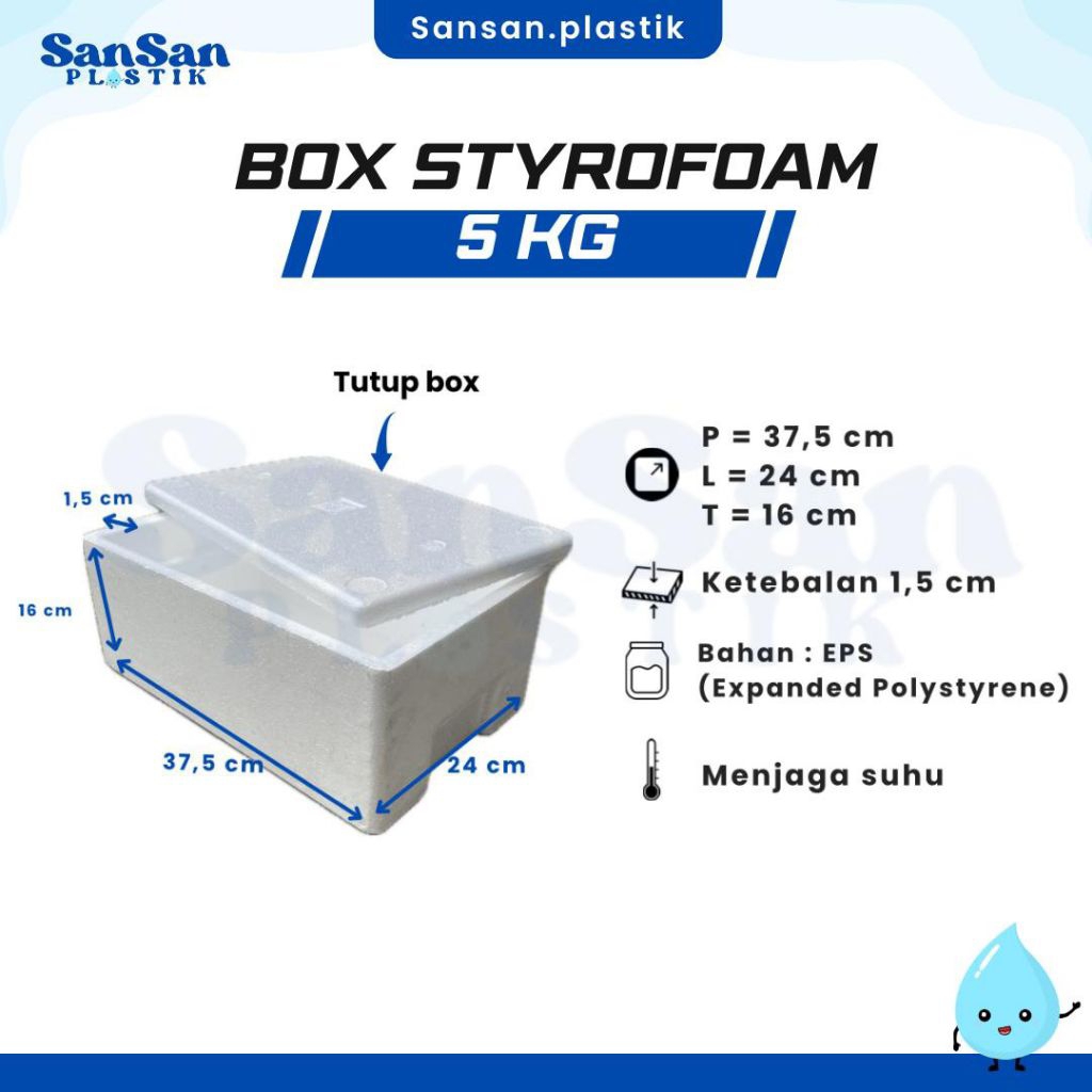 Jual Box Styrofoam 5 kg / Box ikan / Gabus ikan/Box minuman | Shopee ...