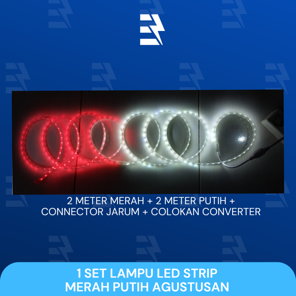 Jual LAMPU LED STRIP OUTDOOR MERAH PUTIH AGUSTUSAN 1 SET (2 METER MERAH ...